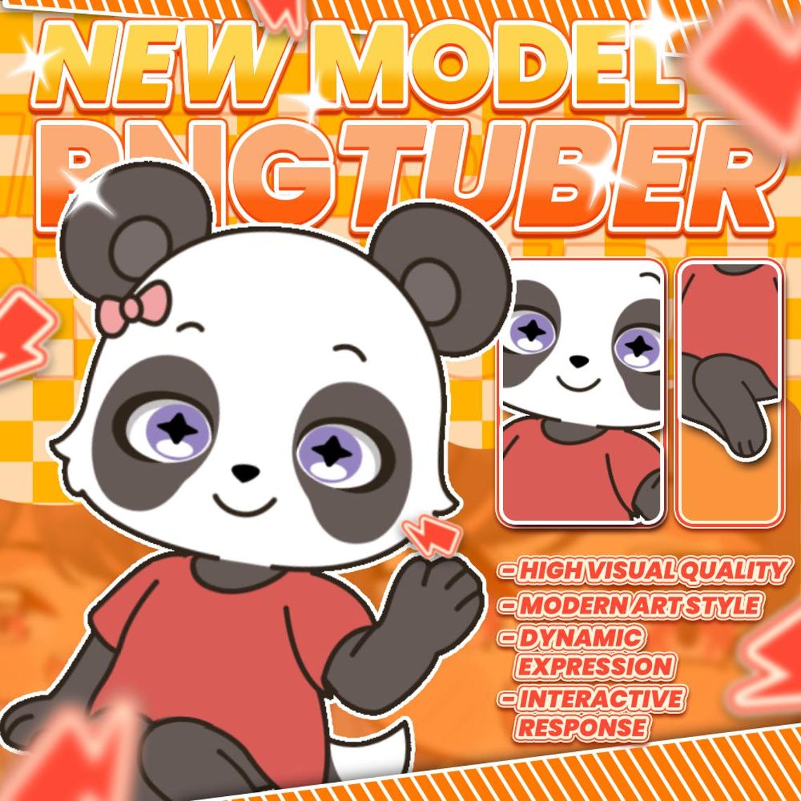 Pngtuber Avatar Panda | Playful Reactive PNG Avatar for Vtubers - Etsy UK