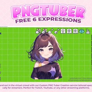 PNG Tuber | Exclusive Tuber Character Girl With T-shirt Black Purple ...