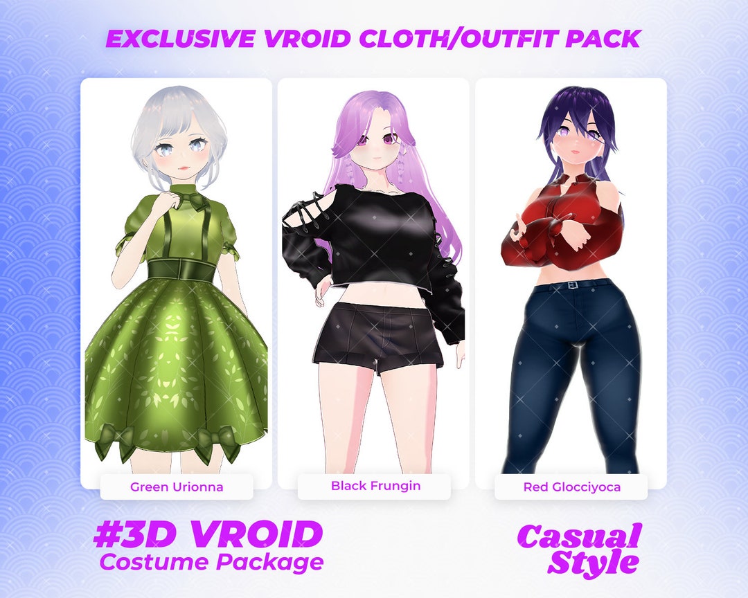 Vroid Clothing Pack, Costume, Vroid, Clothes, Kawaii Clothes, Vroid ...