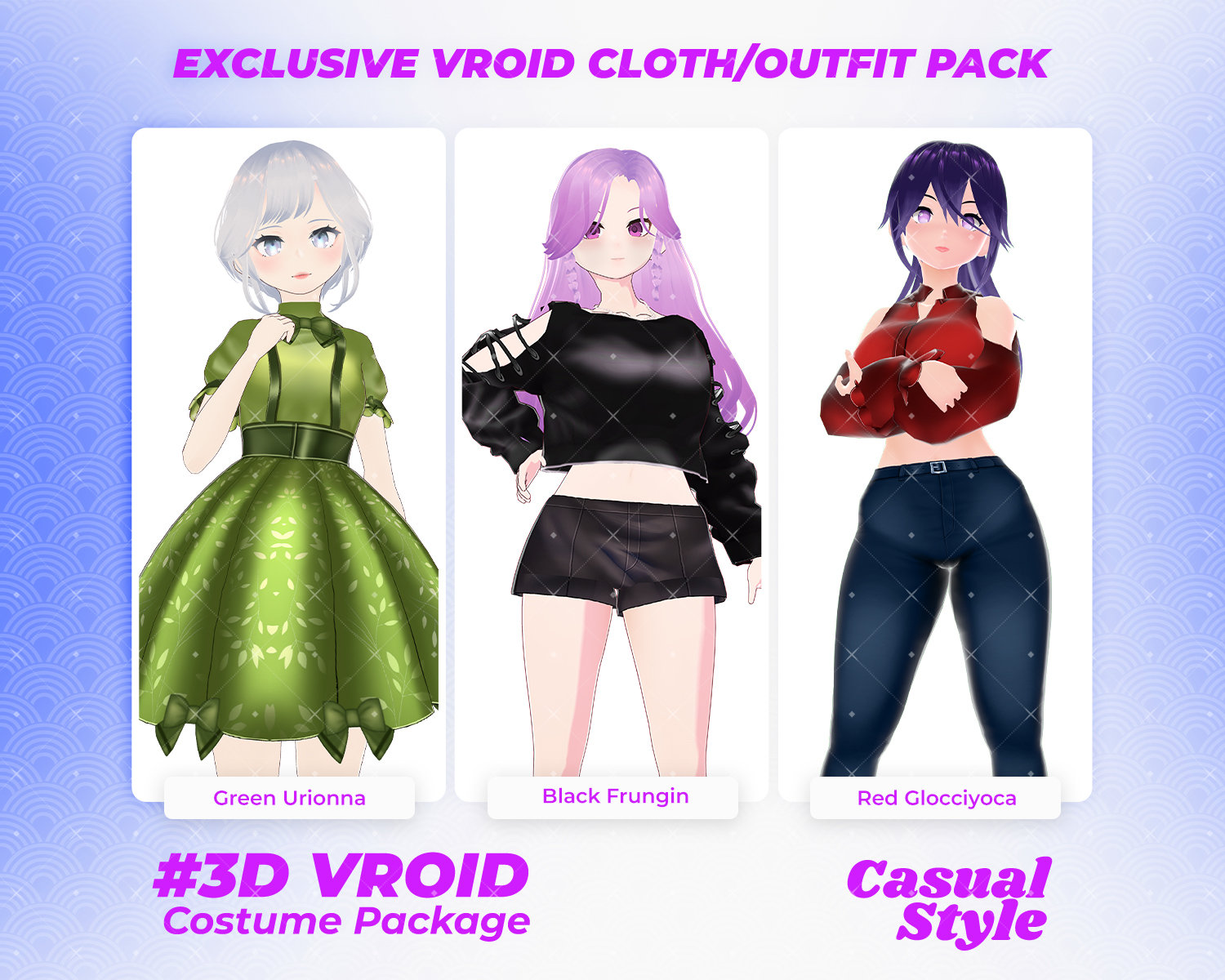 Vroid Clothing Pack Costume Vroid Clothes Kawaii Clothes - Etsy