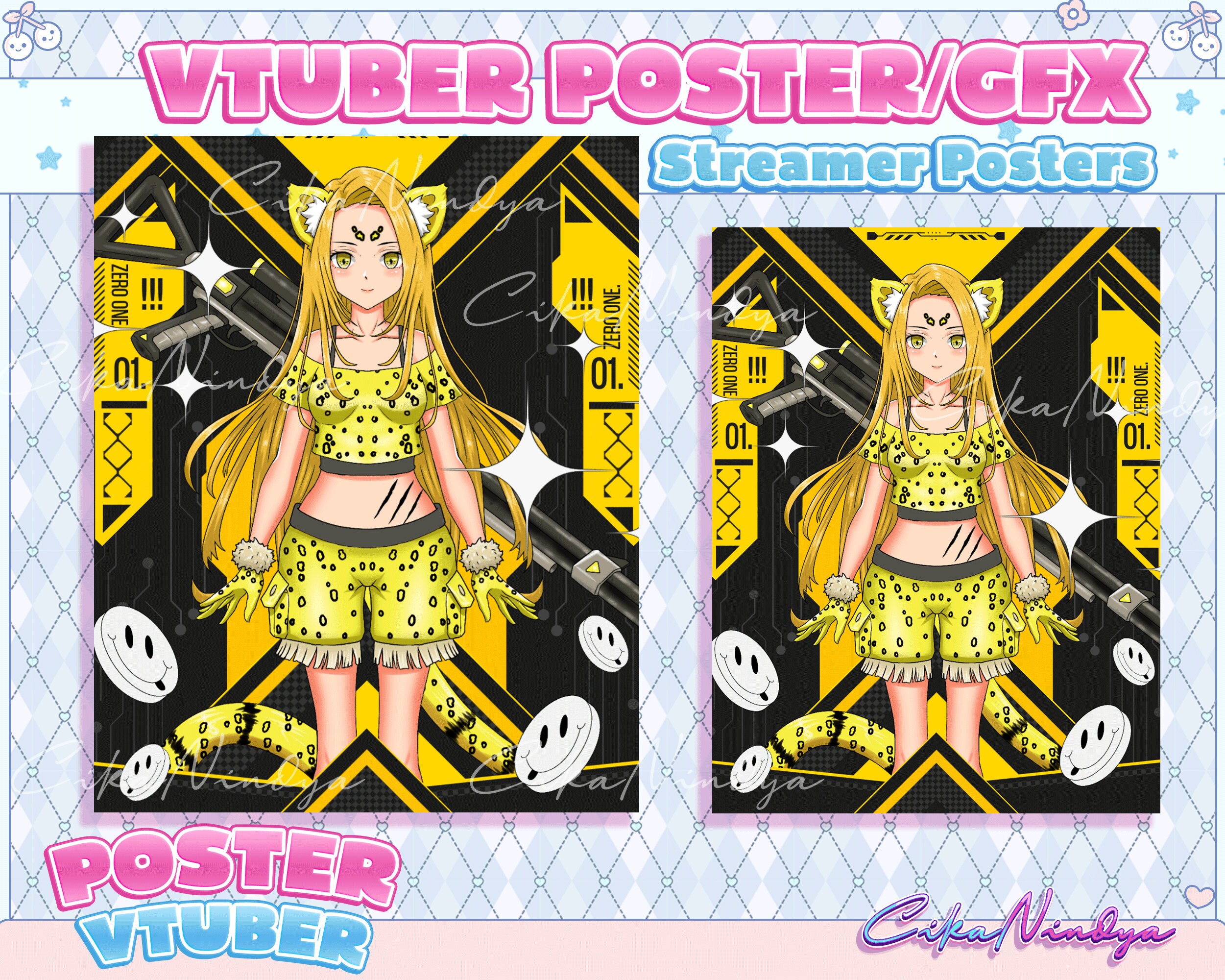 Adorable Vtuber Streamer Poster for Social Media Vtuber - Etsy