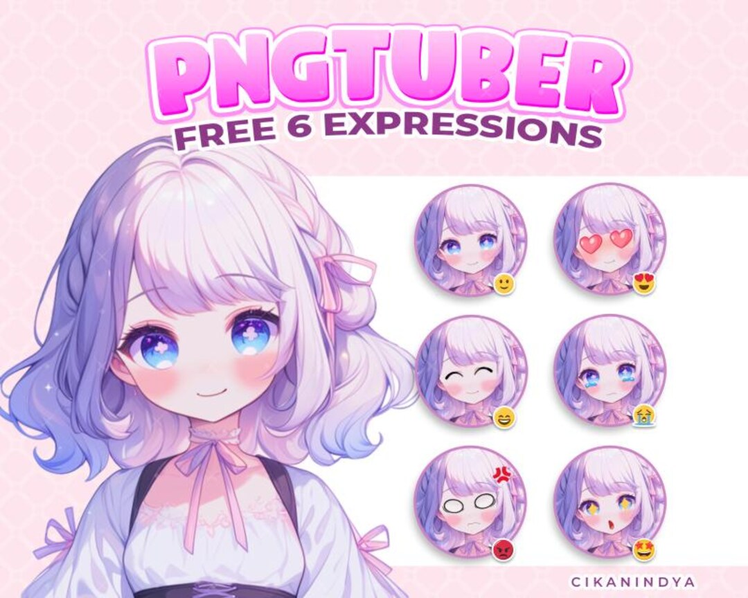 Pastel Anime Girl Chibi Pngtuber: Braided Hair Vtuber Model - Etsy