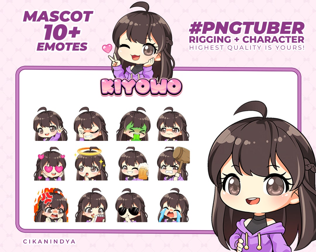 Streamer's Essential PNG Tuber With Emote Pack: Dynamic and Engaging ...