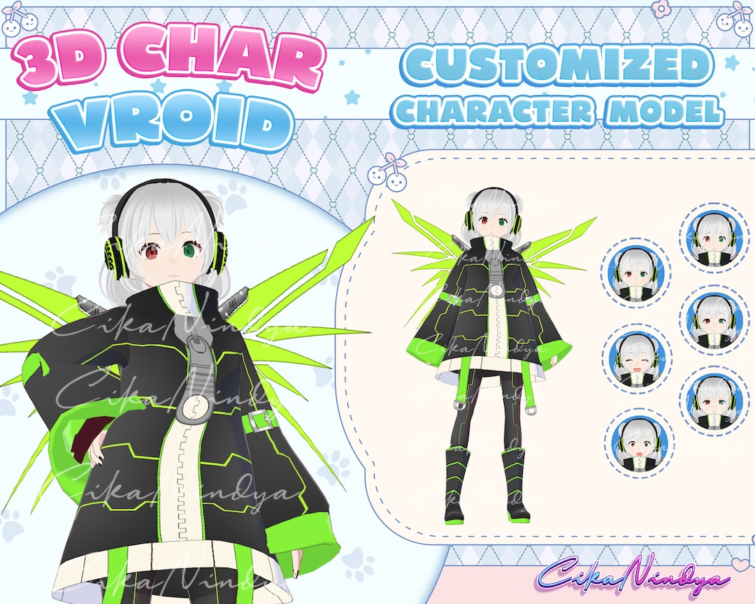 3D Vroid Character 3d Model Vtuber Model Free Virtual - Etsy