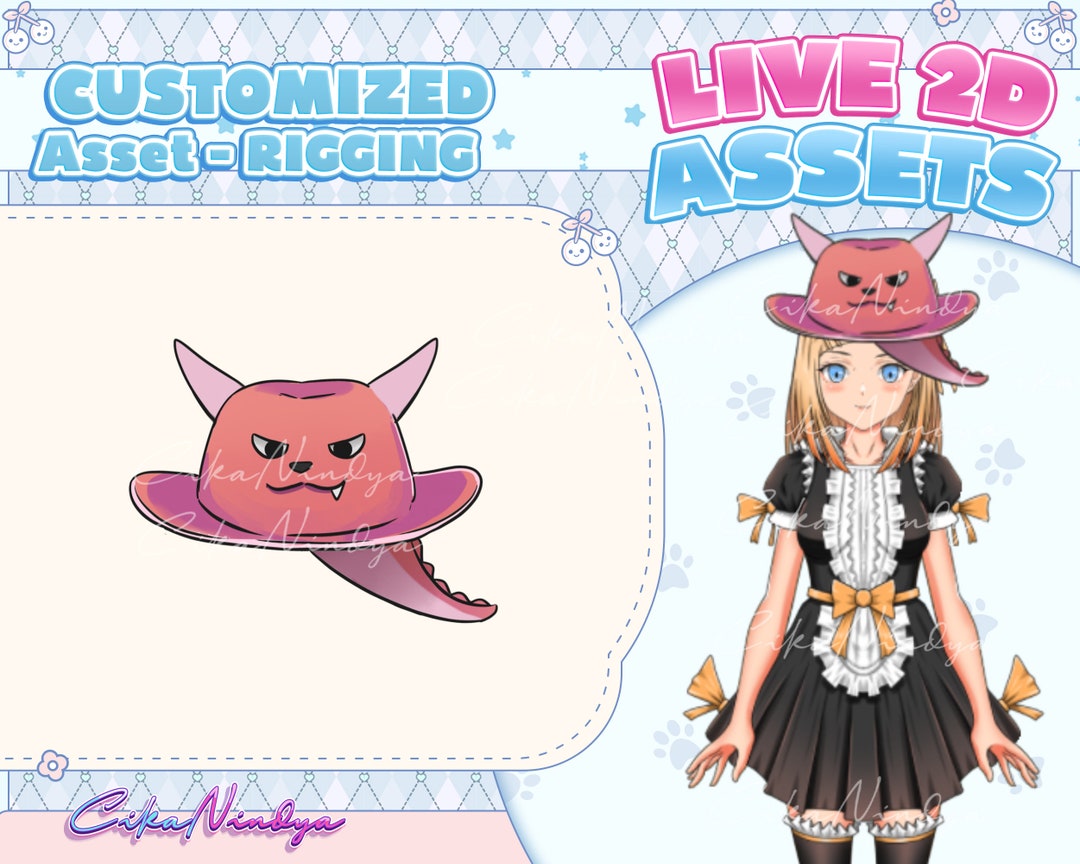 Live2d Vtuber Hat Asset: Custom Character Design (PNG Sequence) - Etsy