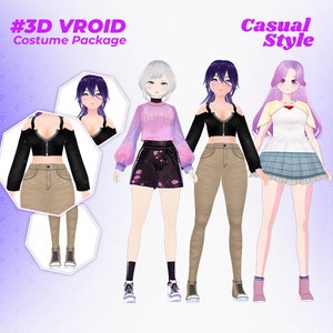 Delicate Casual Vroid Outfits for Vtuber Stars - Vroid Clothing Pack ...