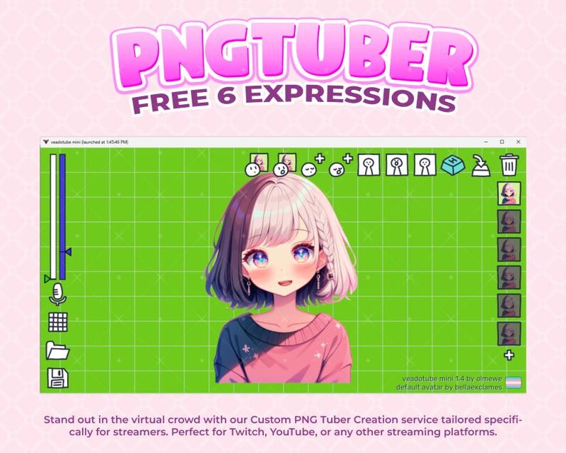 Anime PNG Tuber Avatar: 6 Poses for Vtubers - Etsy