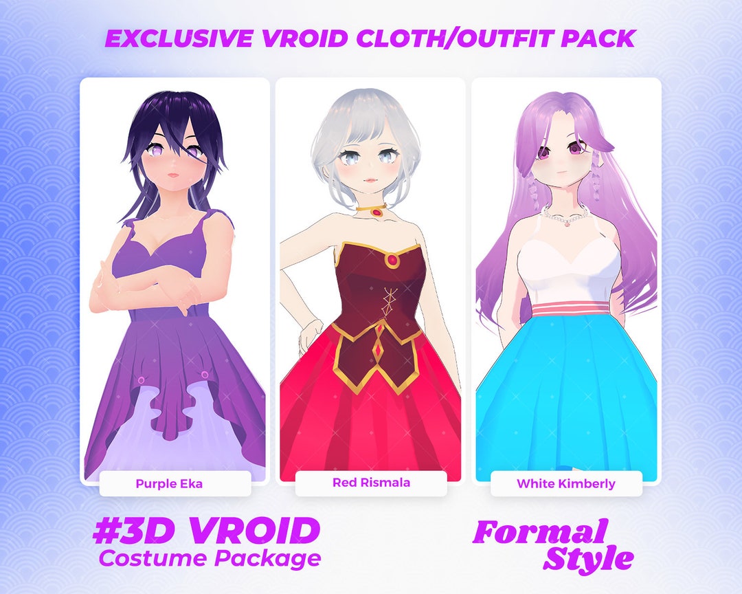 3D Vroid Formal Girl Outfit Elegant Affair-vroid Clothing Pack, Formal ...
