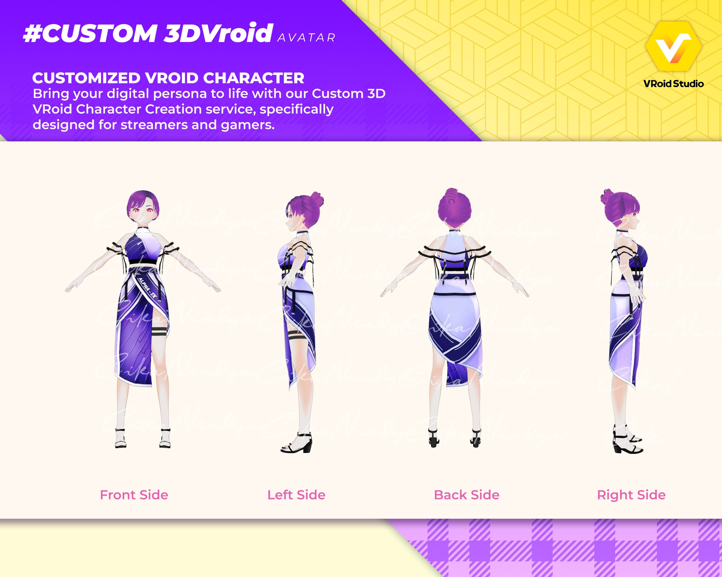 Custom 3D Vroid Character Design for Dazzling Vtuber Streaming - Etsy
