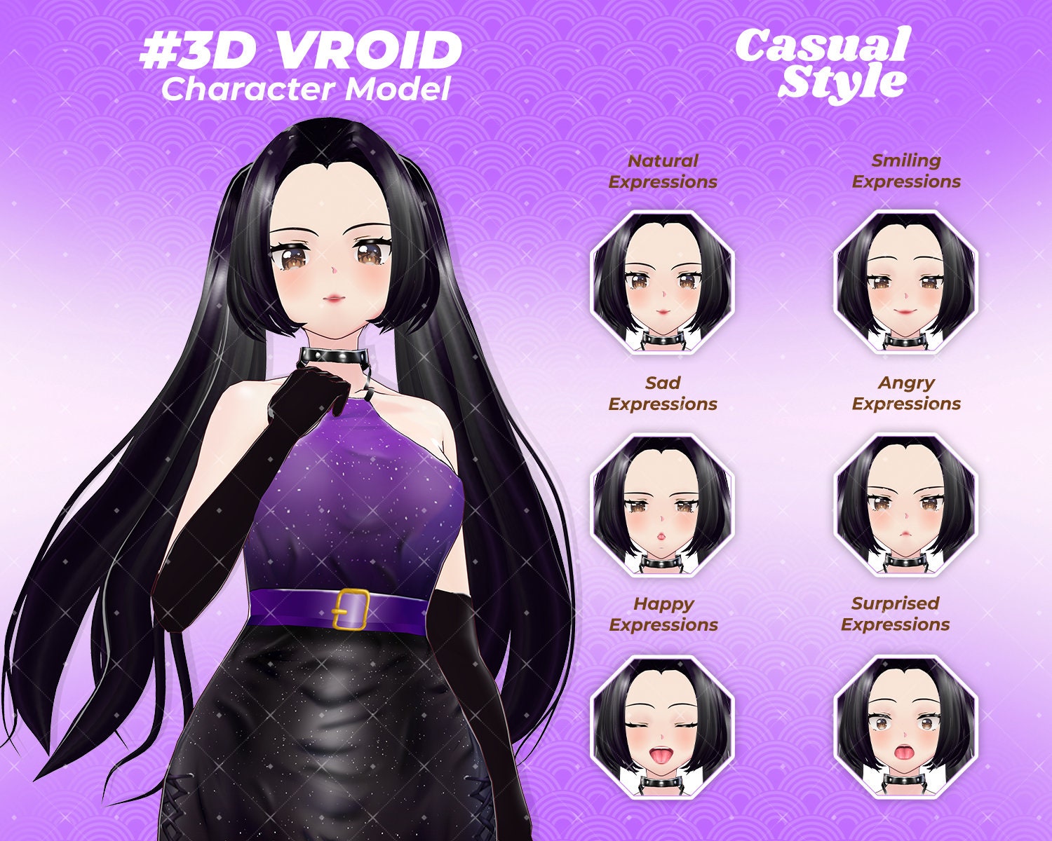 Virtual Persona Model 3D Vroid Anime Girl Angeline for Gaming Stream 3D ...