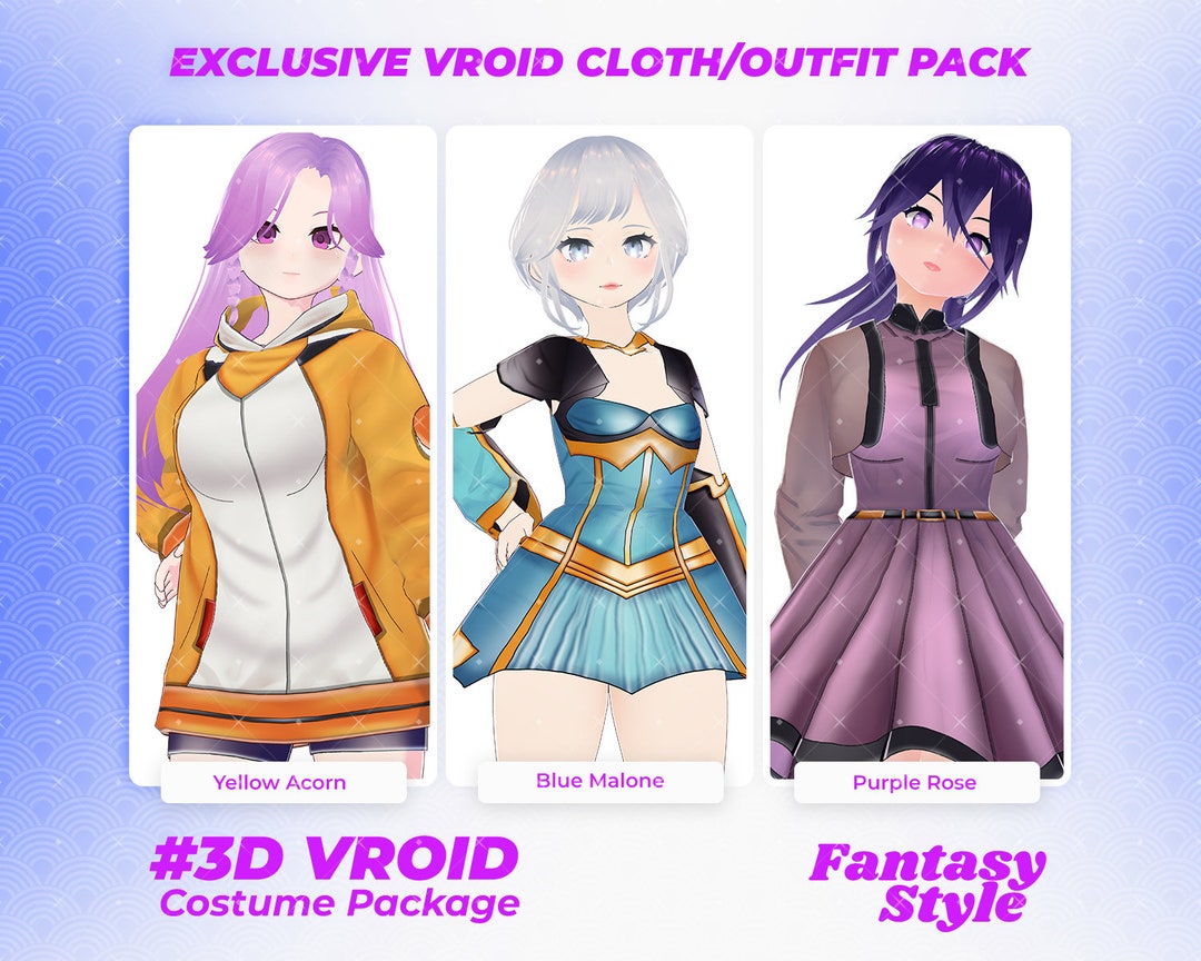 Avatar Dressing, Virtual Attire, Vroid Clothing Pack, Fantasy Apparel ...