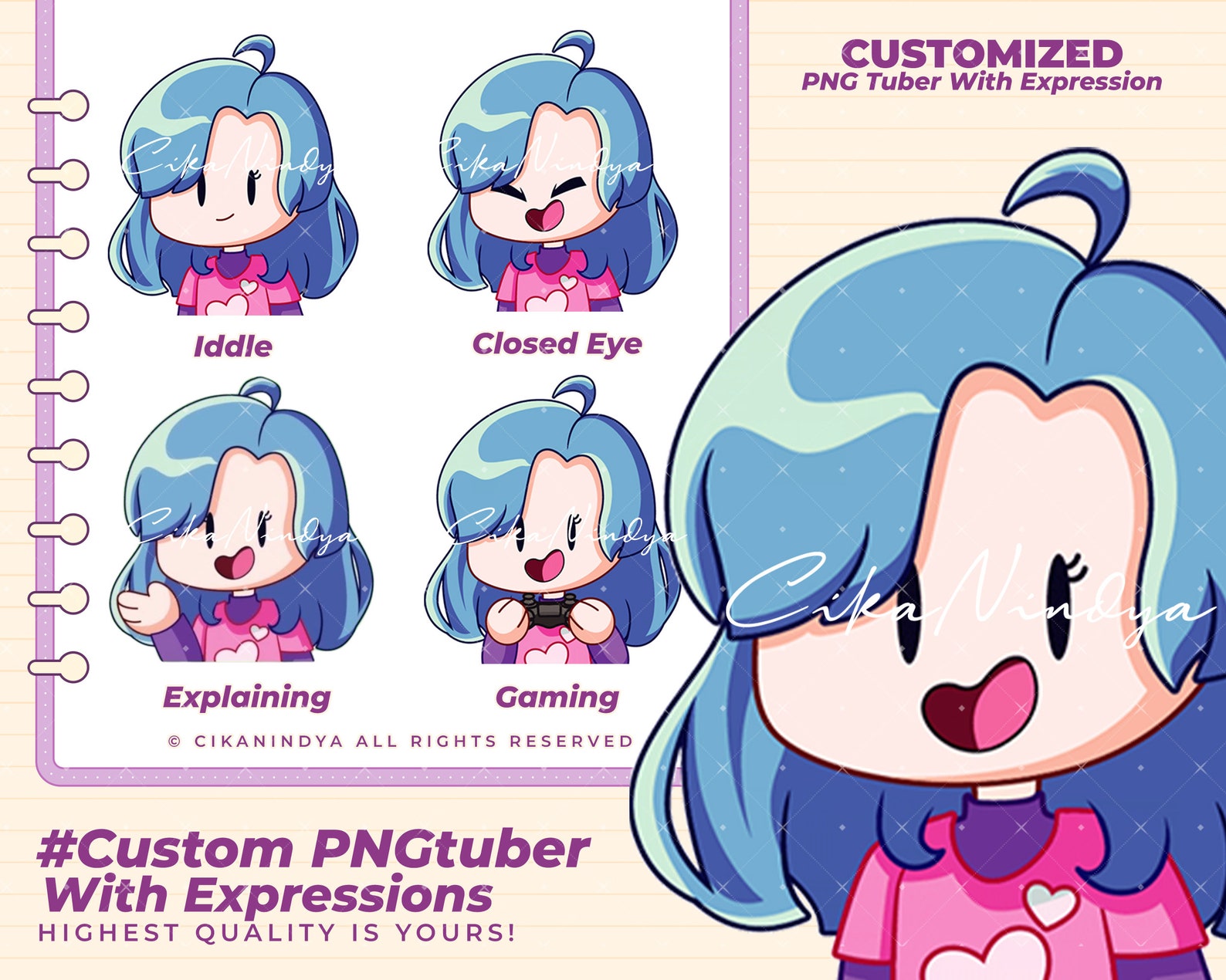 Custom PNG Tuber or GIF Tuber Creation for Vtuber Streamers - Etsy