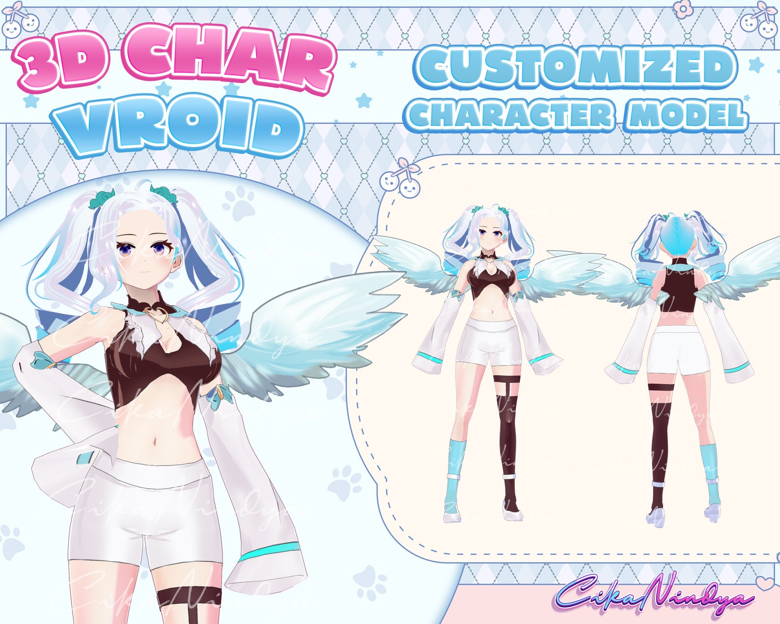 3D Vroid Character Vtuber Model Free 3d Model Vtuber Model - Etsy