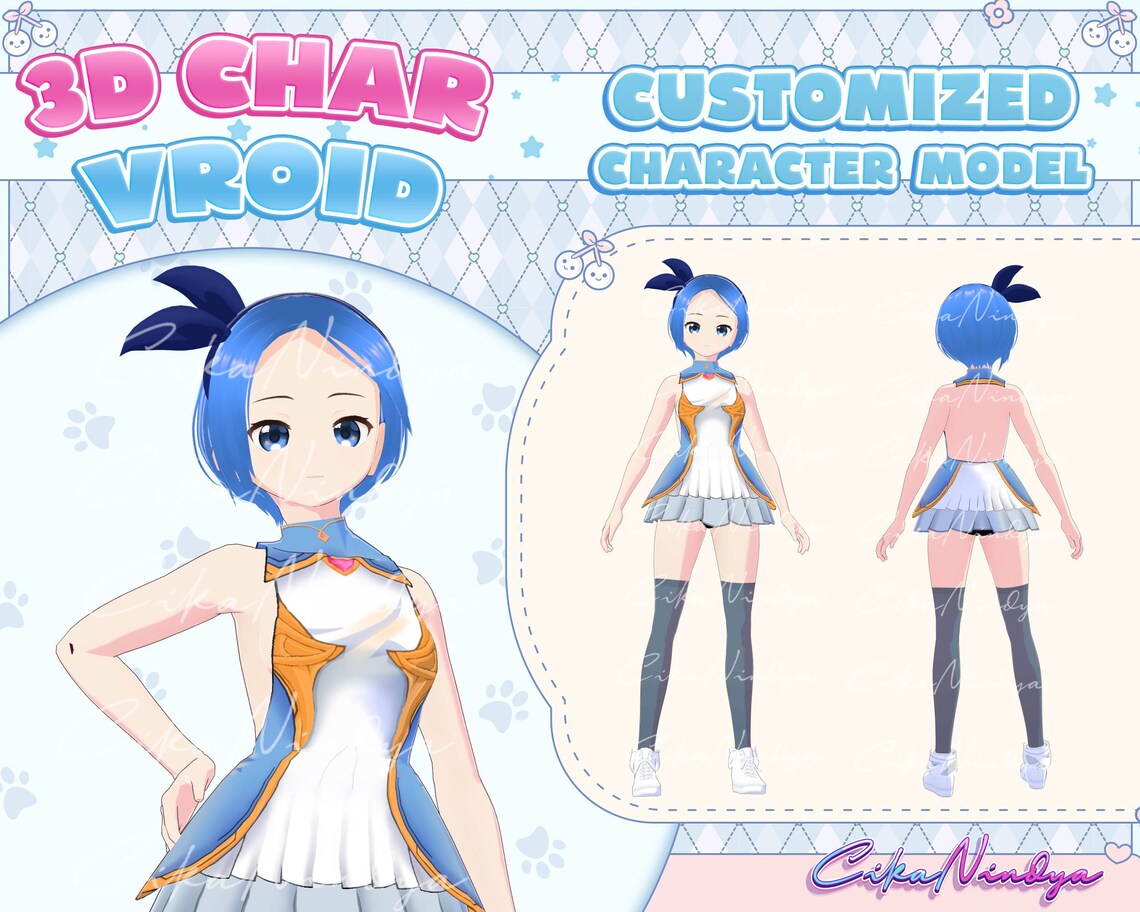 3D Vroid Character 3d Model Commission Vroid 3D Modelin - Etsy