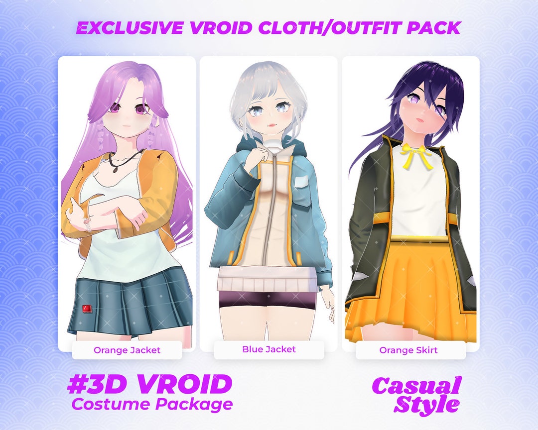 Digital Vroid Outfits for Streaming Stars - Vroid Clothing Pack, Girl ...