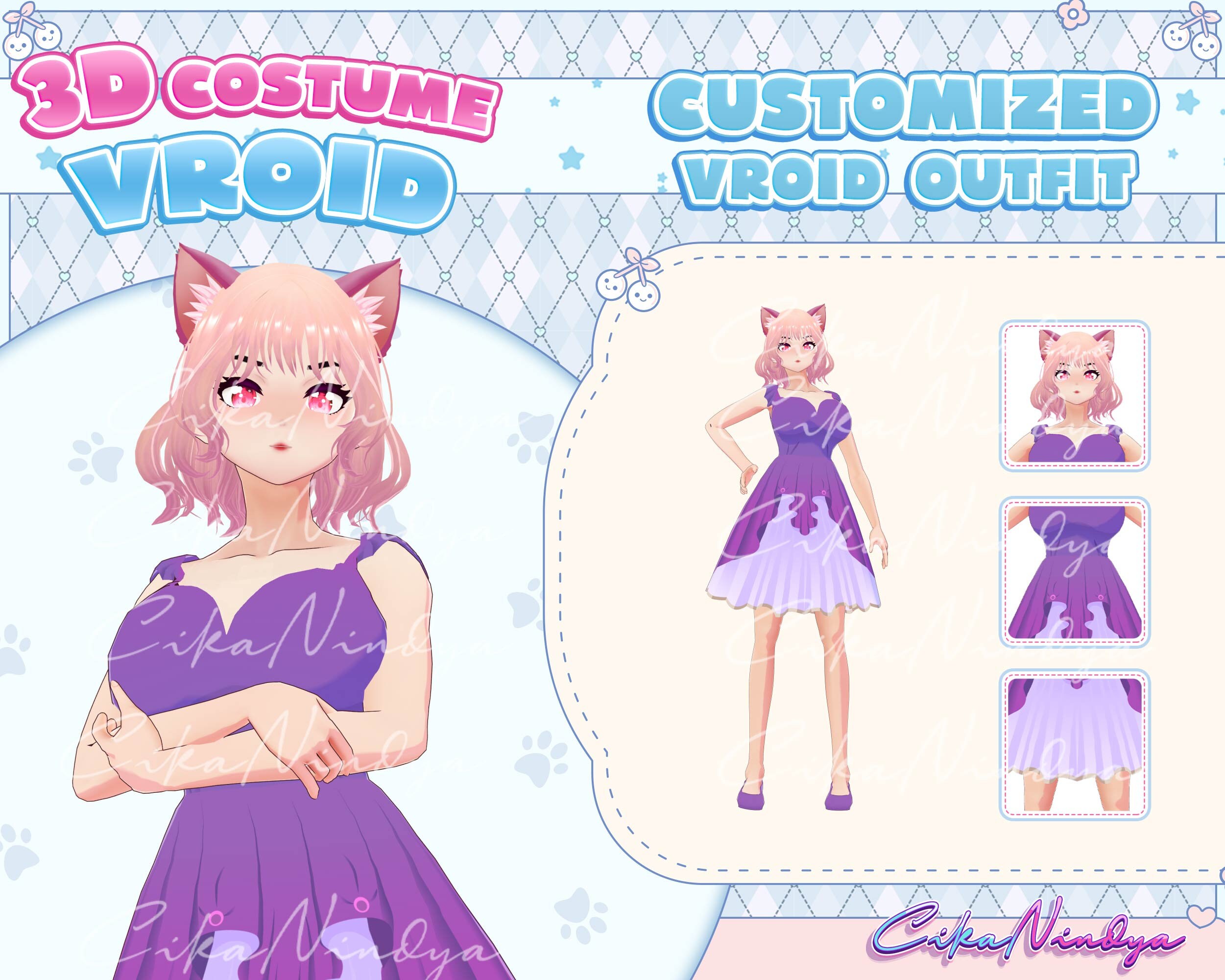 Enhance Your Vroid Character's Style With 3D Vroid Costume - Etsy