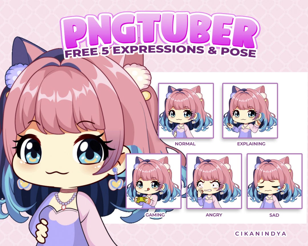 Chibi Pngtuber Commission - Cute and Colorful Anime Model - Etsy