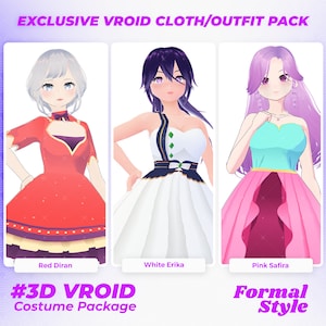 Premier Vroid Gown Set for Elite Vtuber Appearances in Red Carpet ...