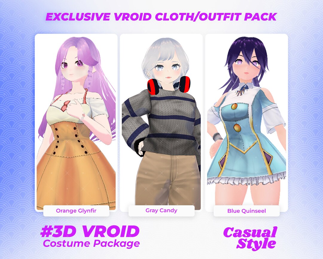 Vroid Clothing Pack, Vroid Assets, Vtuber Clothes, Avatar Fashion ...