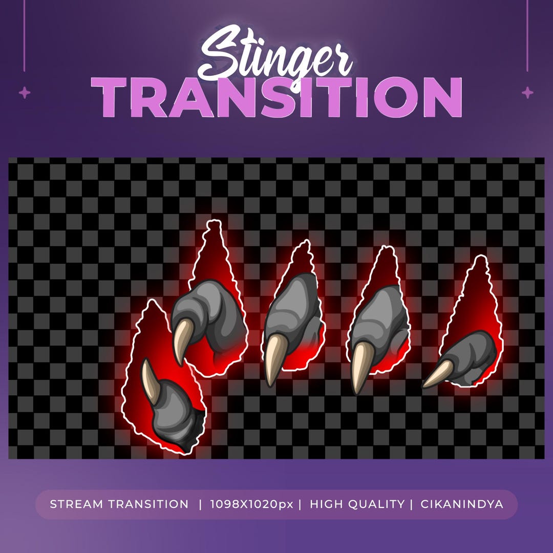 Animated Stinger Transition Shadow Fang | Human Claw Strike for ...