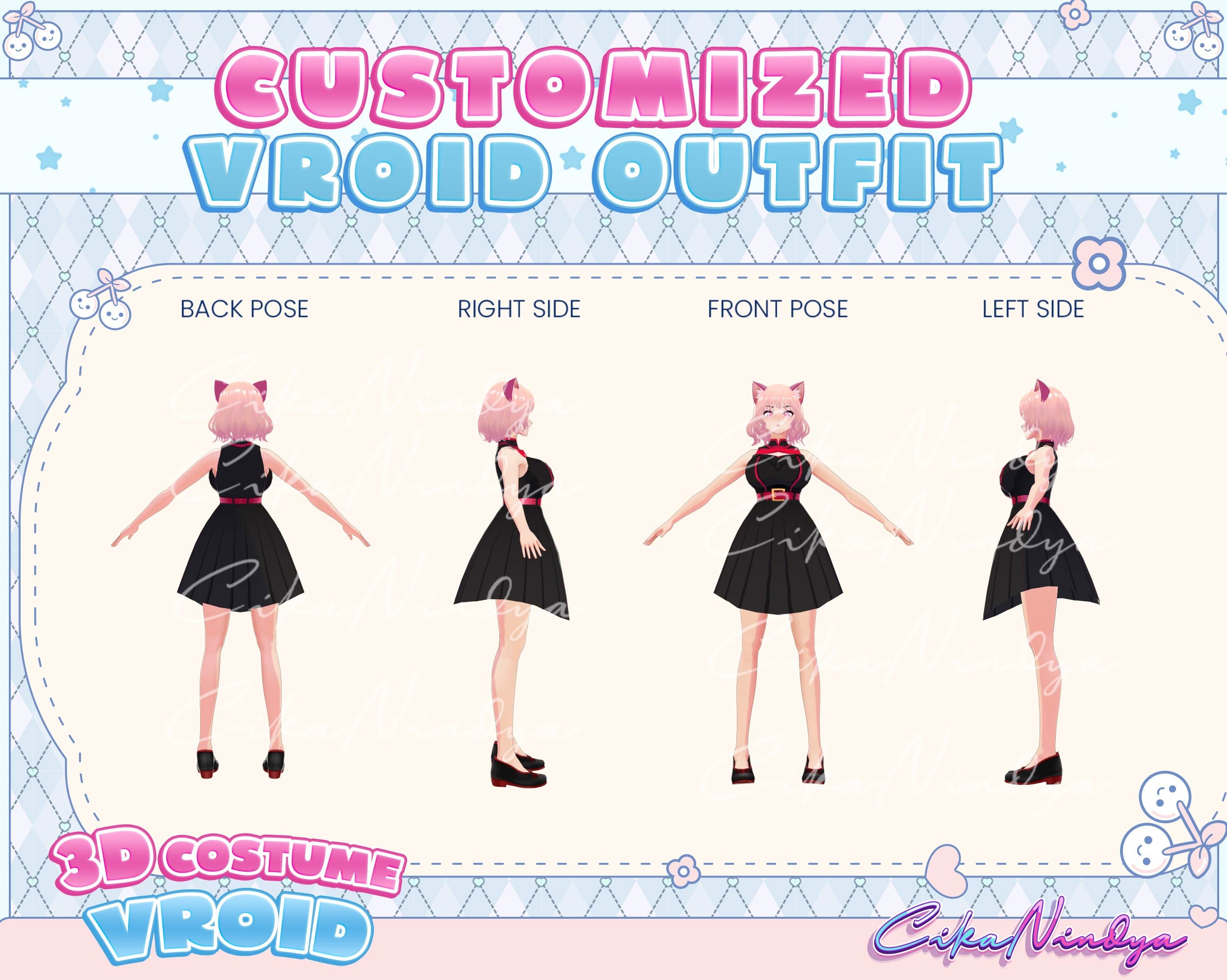 3D Vroid Costume Cosplay Costume Kawaii Clothes Vroid - Etsy