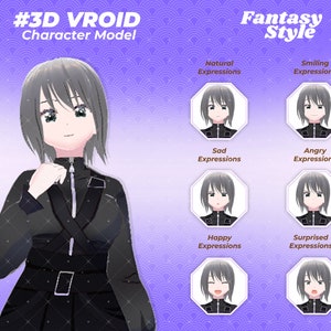3D Vroid Vtuber Model: Anime Emo Girl for Streaming (.VRM File) - Etsy