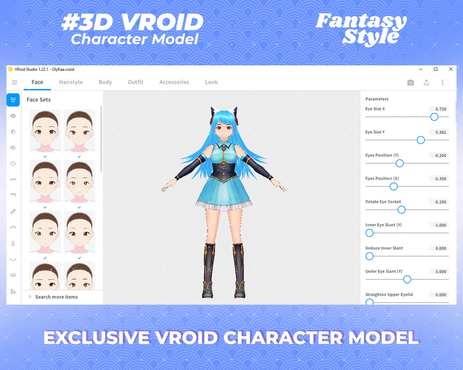 3D Vroid Character, Vtuber Model Free, 3d Model, Vtuber Model, Vroid E-streamer's Dream 3D Vroid ...
