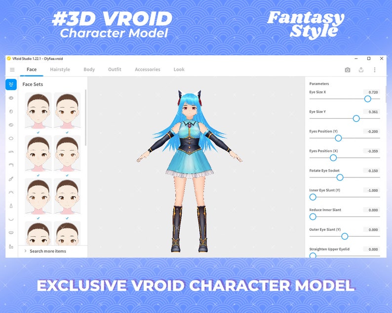 3D Vroid Character, Vtuber Model Free, 3d Model, Vtuber Model, Vroid E ...