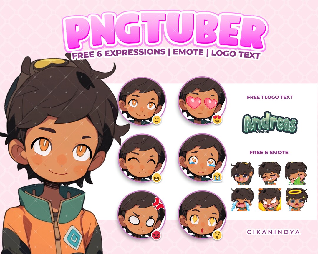 PNG Tuber | Stream With Andreas PNG Tuber Avatar | 6 Expressions | Get ...