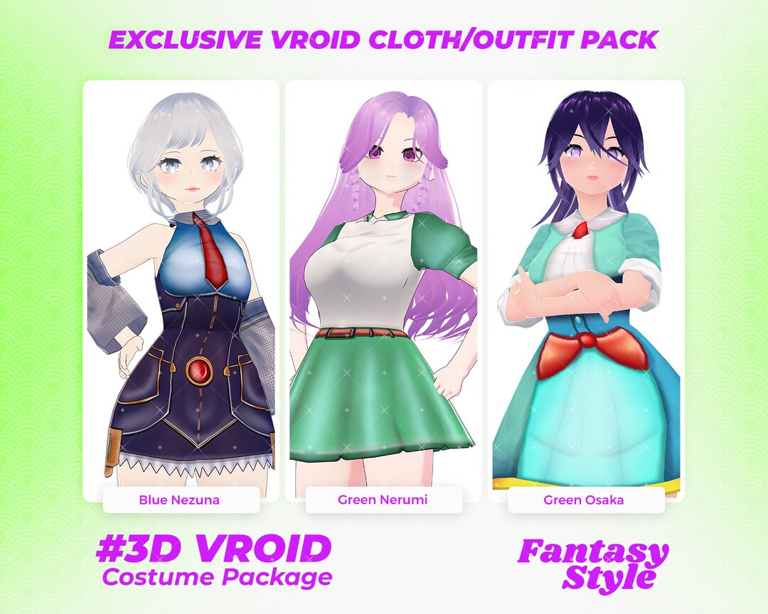 Vroid Clothing Pack, Vroid Wardrobe, Clothes, Streaming Attire, Kawaii ...