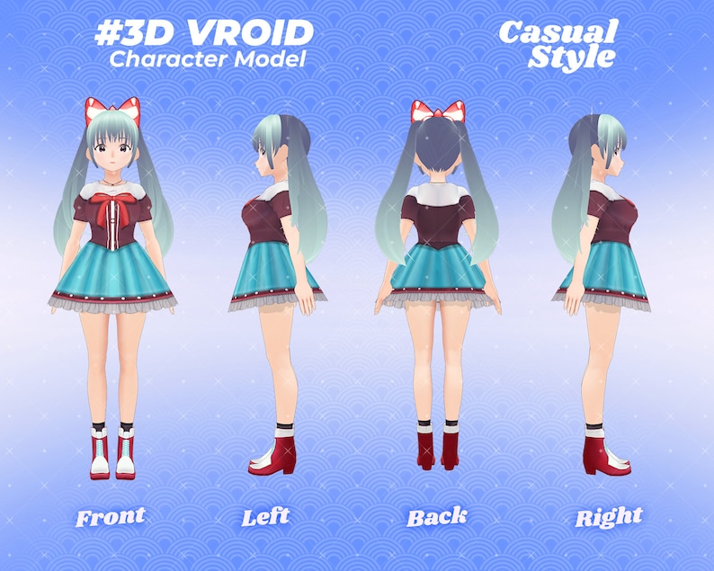 Virtual Sensation 3D Vroid Model Anime Girl Keiko Akaira for Streamers ...
