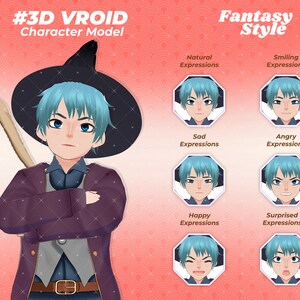 3D Vroid Vtuber Model: Male Witch Character for Streaming (.VRM) - Etsy