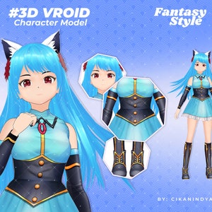 3D Vroid Character, Vtuber Model Free, 3d Model, Vtuber Model, Vroid E ...