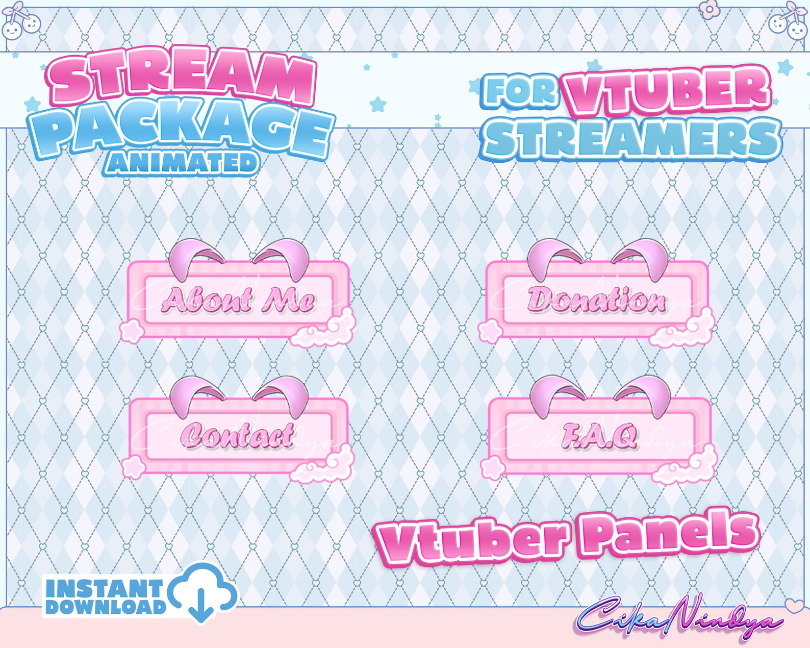 Vtuber Overlay Overlay Twitch Vtuber Webcam Overlay Twitch - Etsy Denmark