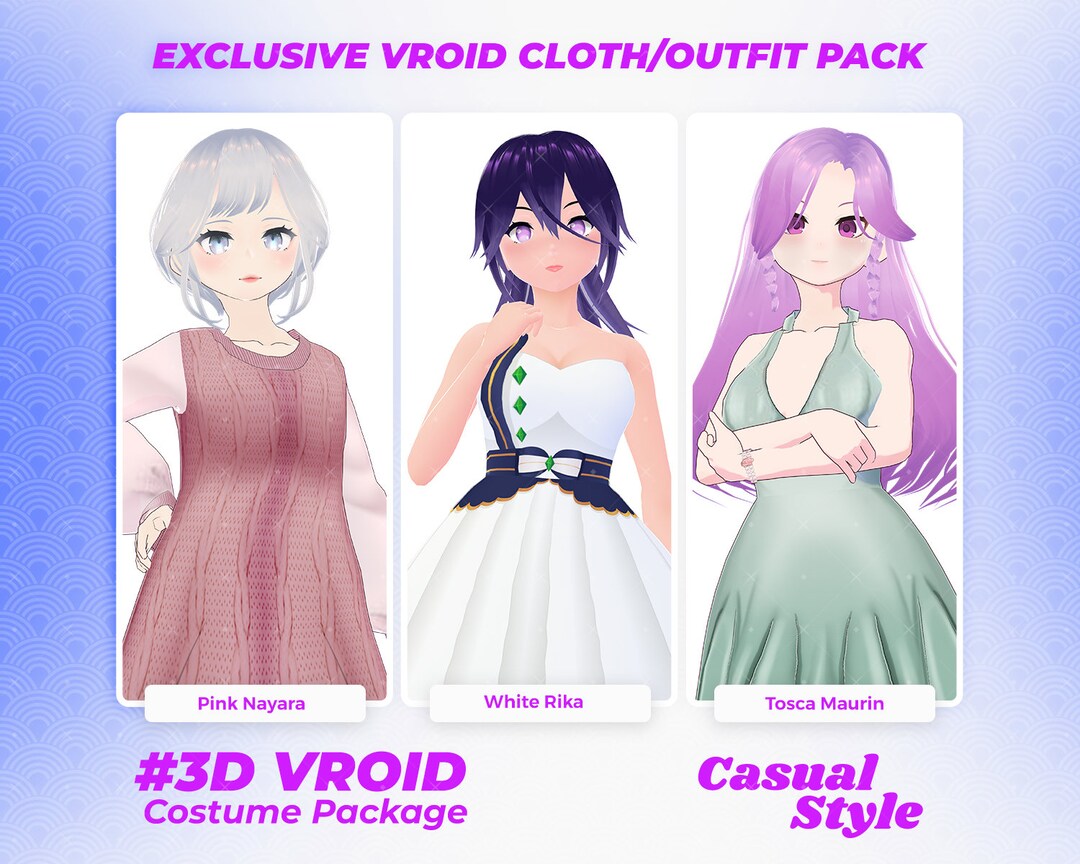 Vroid Clothing Pack, Stylish Virtual, Stream Style, Style Kit, Trendy ...
