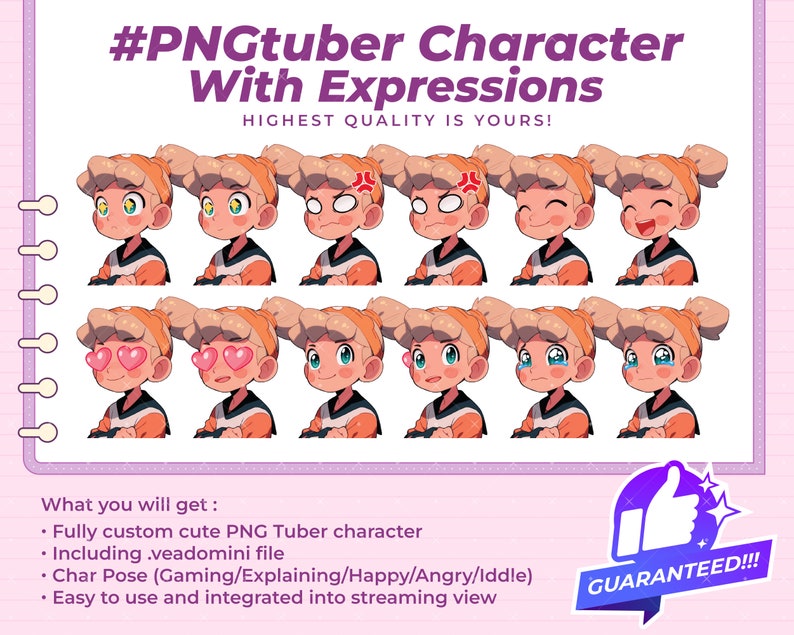 PNG Tuber | Premium PNG Tuber Avatars Girl for Dynamic Broadcasting ...