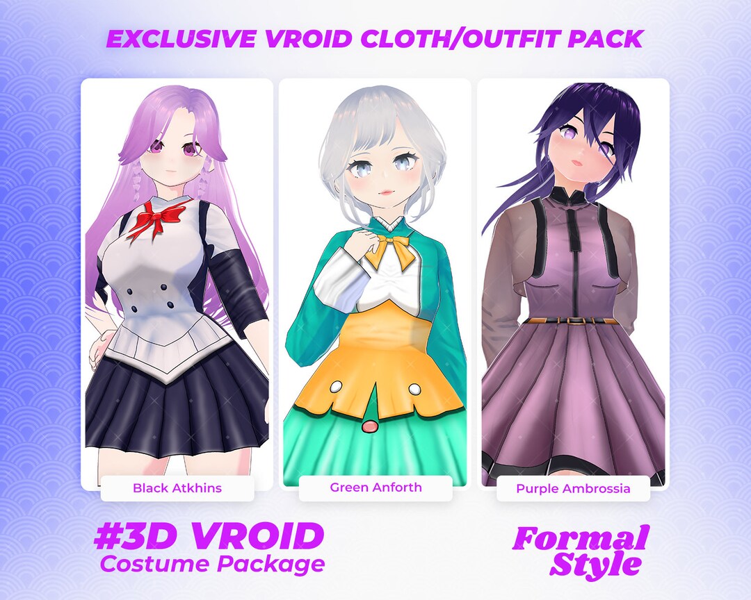 Sophisticated Regal Vroid Attire - Vroid Clothing Pack, Formal Wear ...