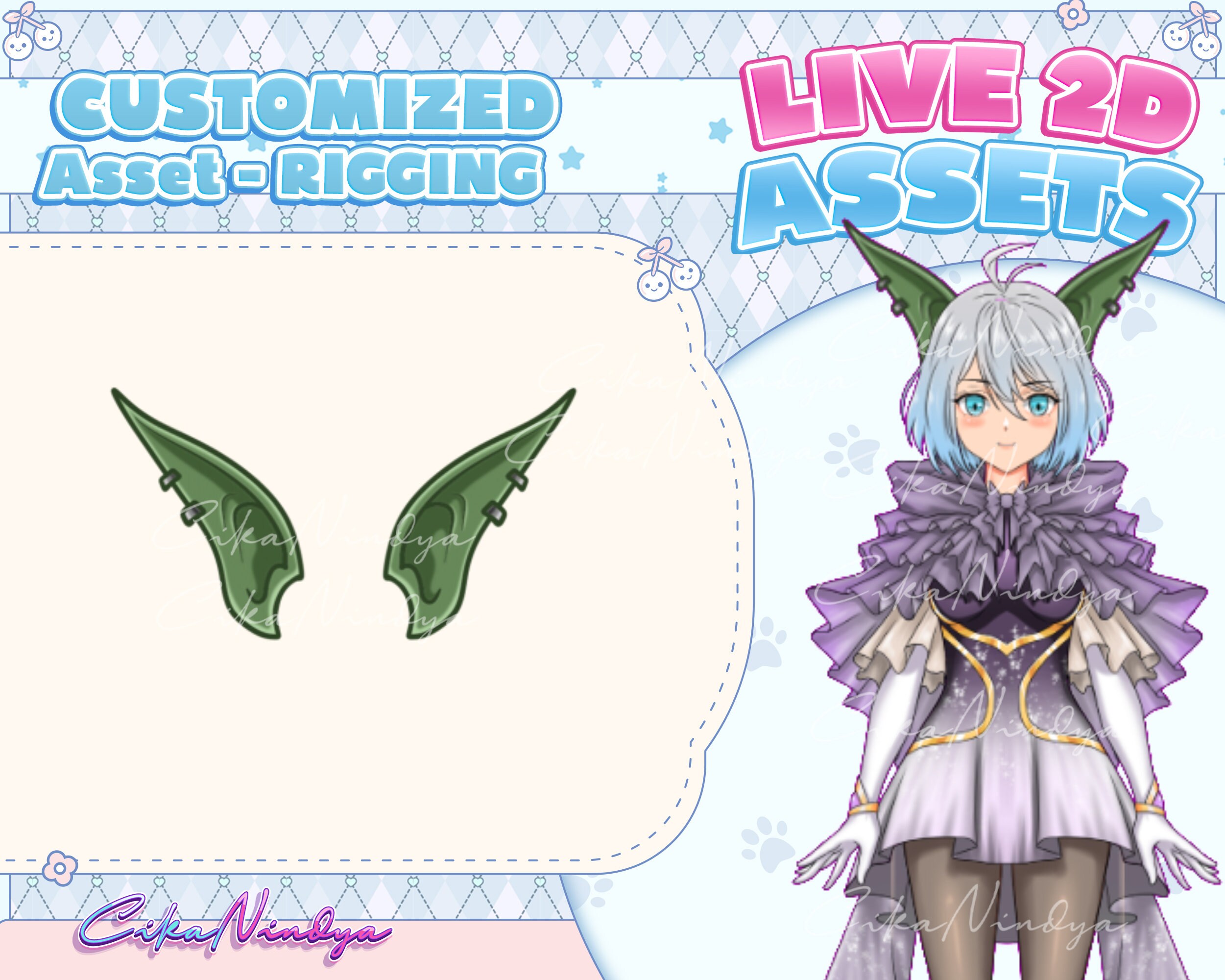 Vtuber Assets Vtuber Asset Ears Stream Assets Live2d Asset - Etsy