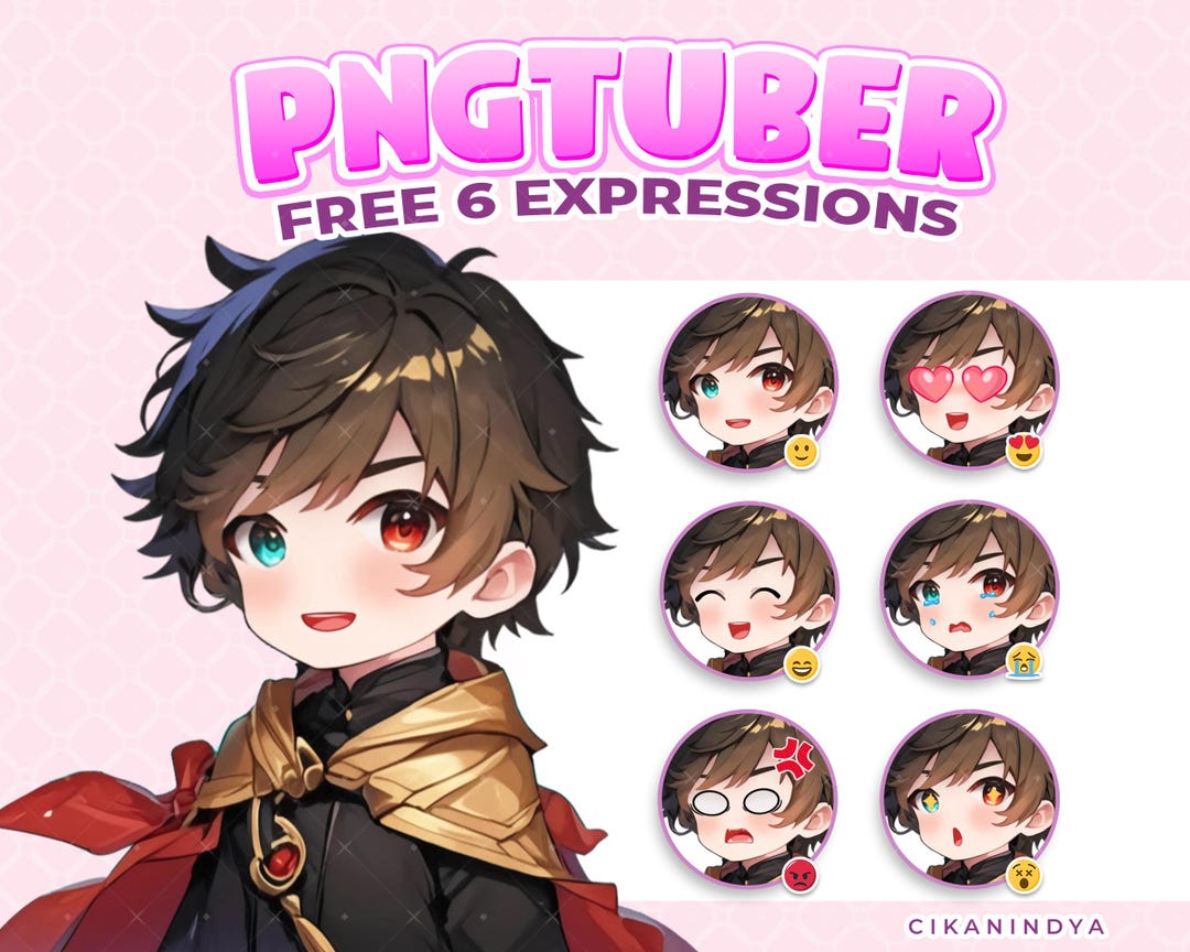 Premade Pngtuber – Chibi Male Model With Golden Cloak - Etsy