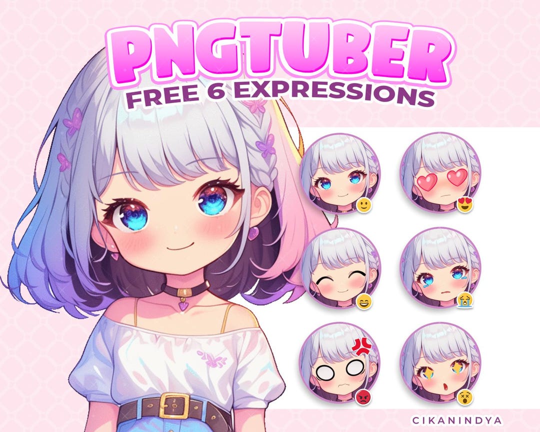Custom Pngtuber Avatar – Pastel Floral Chibi Girl - Etsy