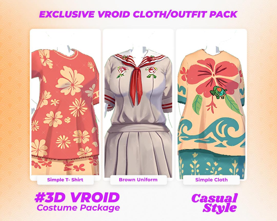 Urban Cool Vroid Outfit | Modern Casual Pack for 3D Models | Vroid ...
