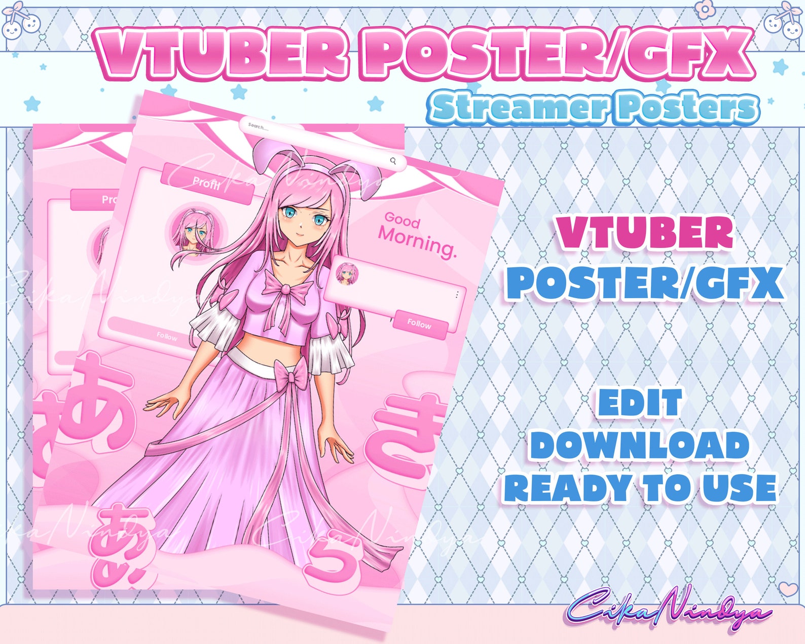 Vtuber Poster Anime Poster Poster Frames Poster Modern - Etsy