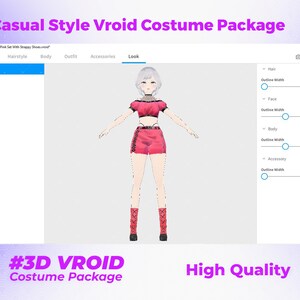 Casual Wear for Virtual Stars Vroid Clothing Pack, Avatar Girl, Kawaii ...