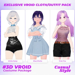 Casual Japan Style Vroid Outfit Set - Vroid Clothing Pack, Tokyo ...