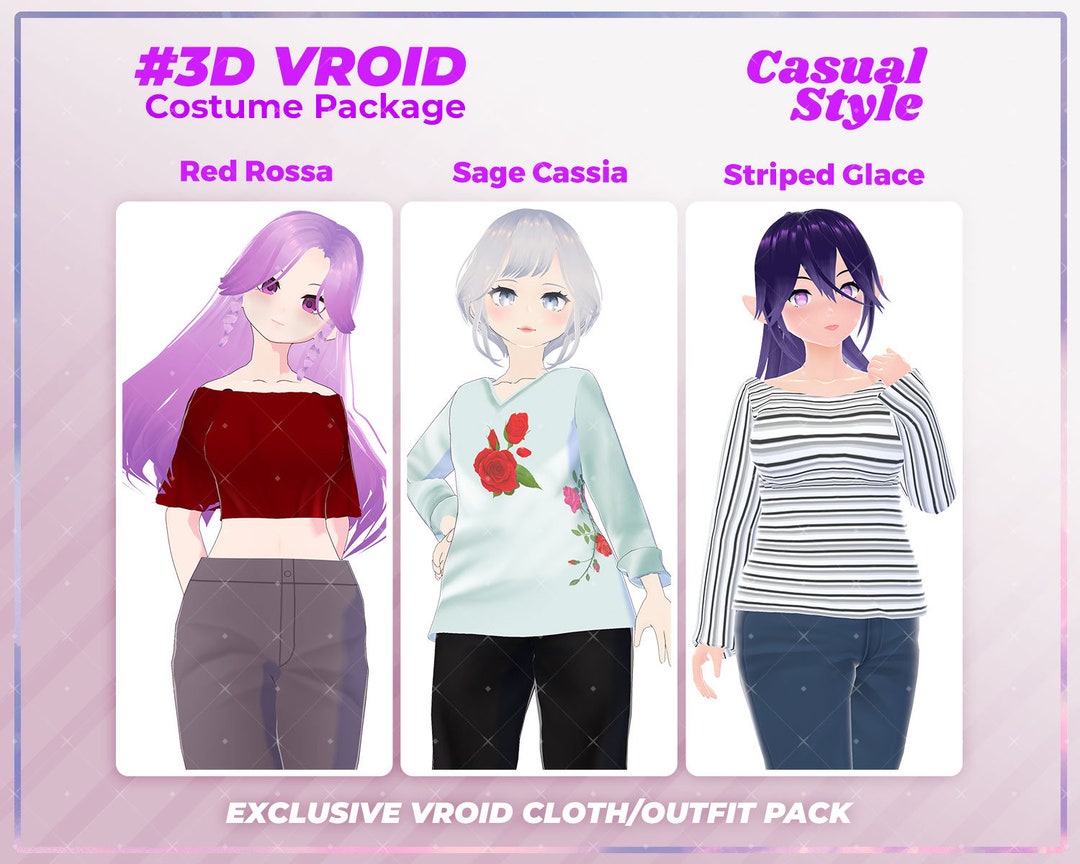 3d Vroid Clothing Pack Vroid Clothes Costume 3d Kawaii Clothes