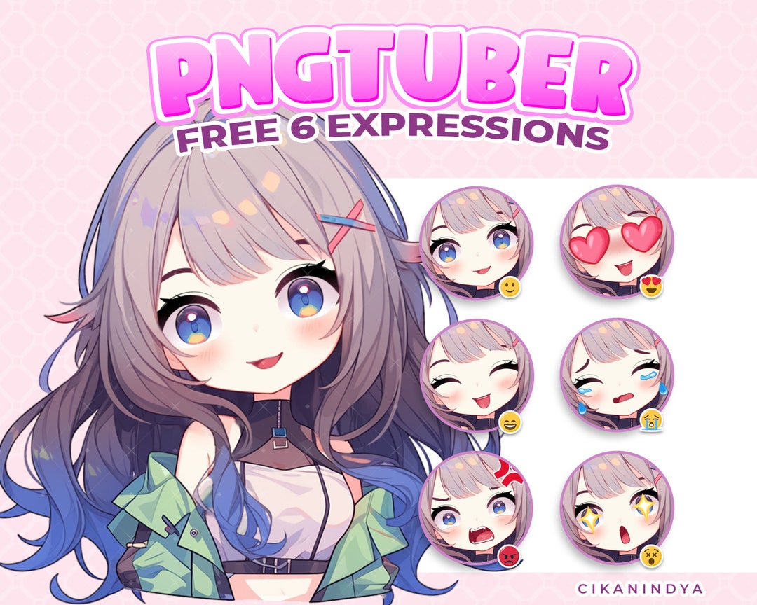 PNG Tuber | PNG Tuber Girl With Toasca Jacket for Streamers | 6 Pose ...