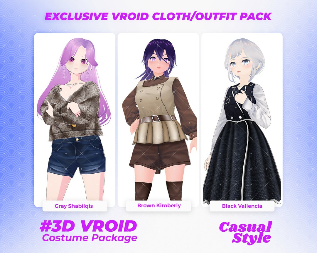 Vroid Clothing Pack, Vroid Outfit, Cosplay Costume, Vroid Assets ...