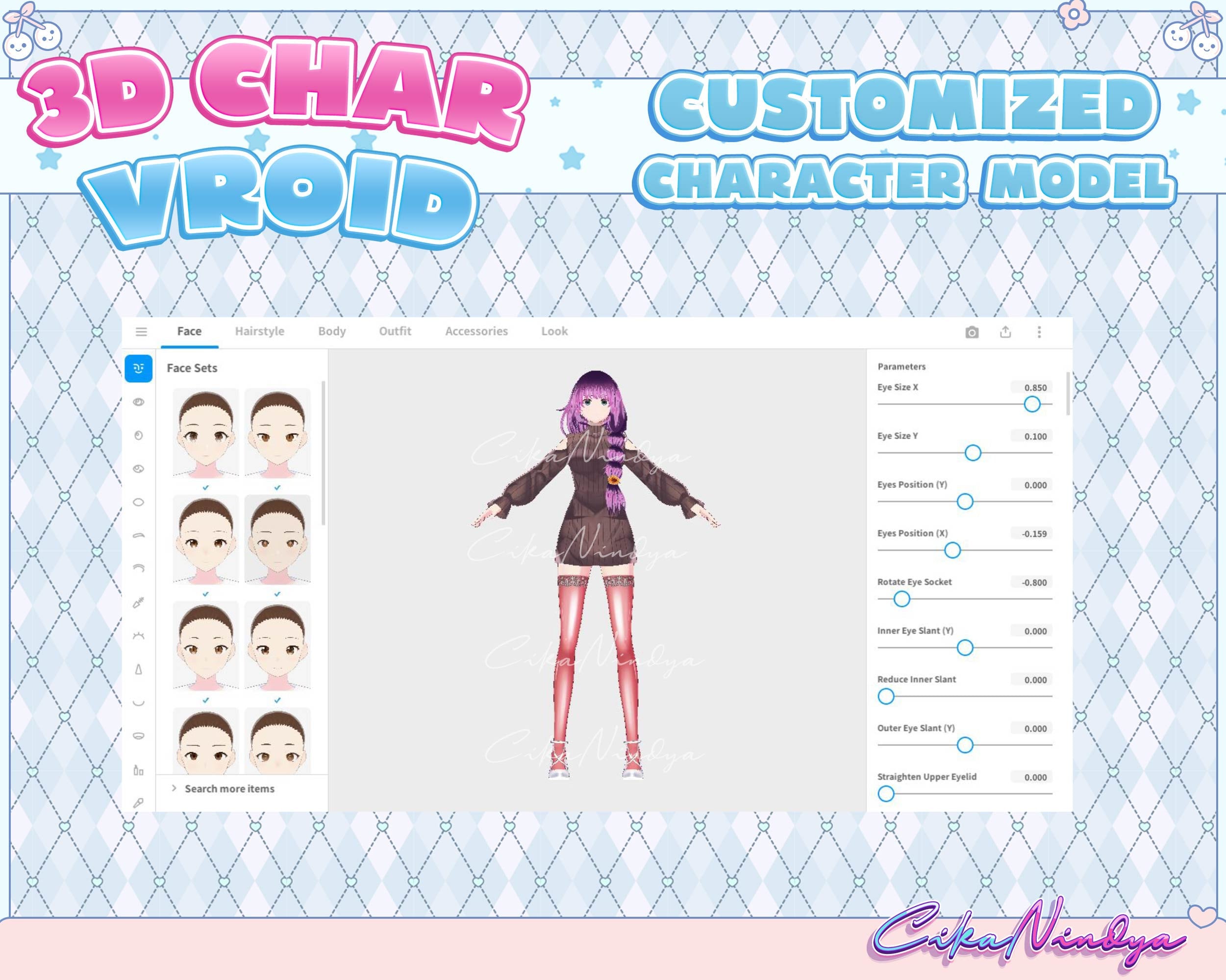 3D Vroid Character 3d Model Vtuber Model Free 3D Vtuber - Etsy Canada