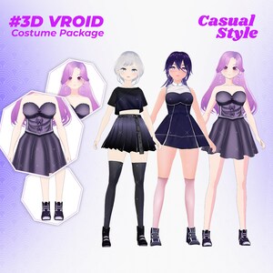 Urban Avatar Couture for 3D Vtubers - Vroid Clothing Pack, Vtuber ...