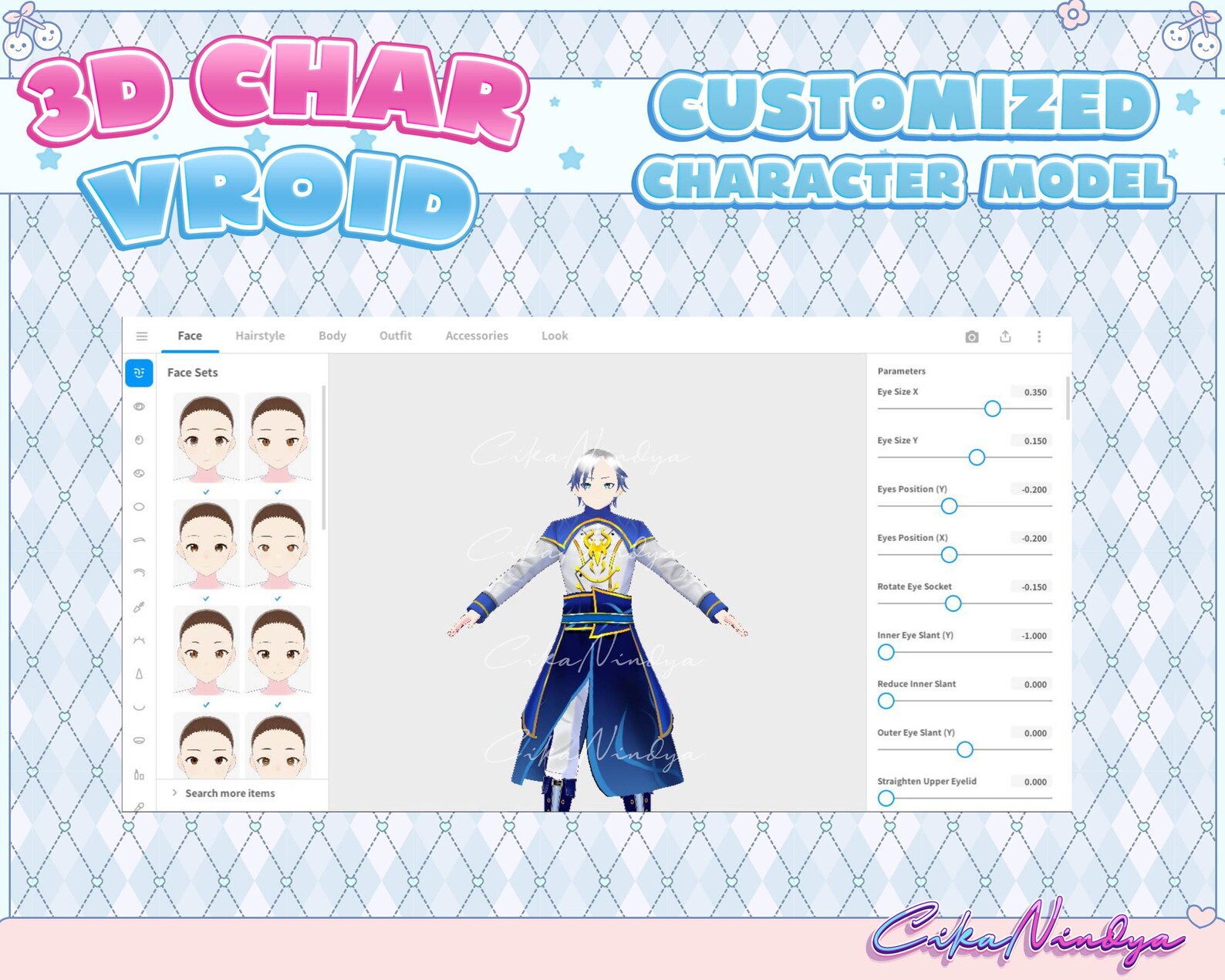 3D Vroid Character 3D Vroid 3d Model Commission Vtuber - Etsy